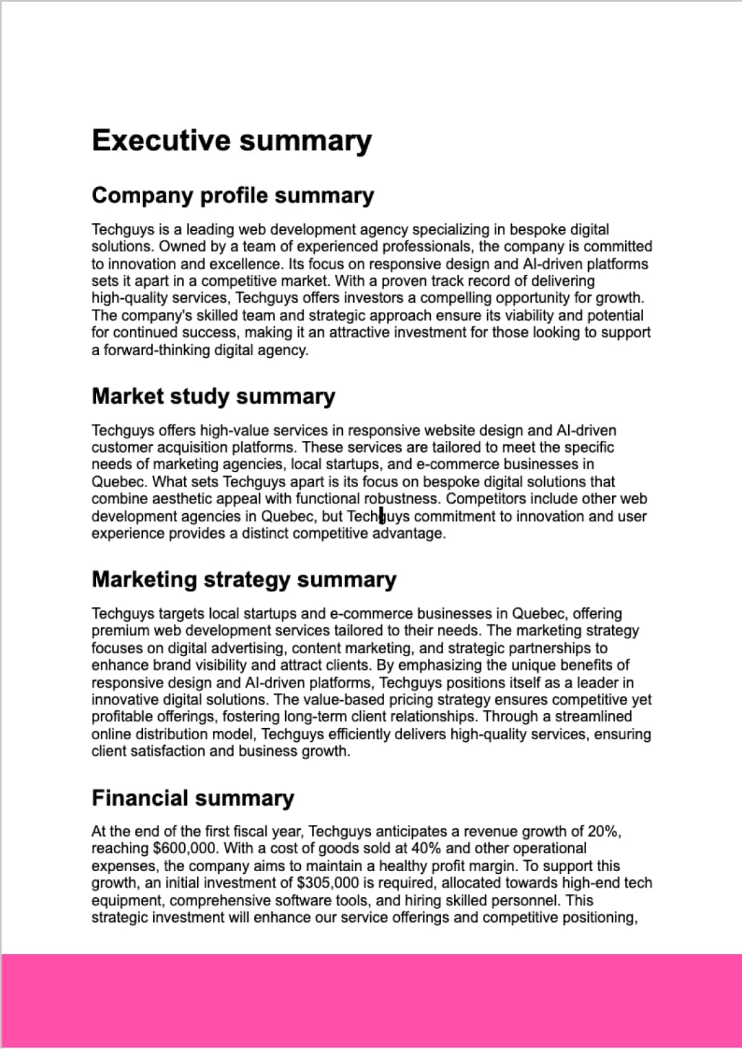 Plania | Générateur IA de business plan/plan d'affaire